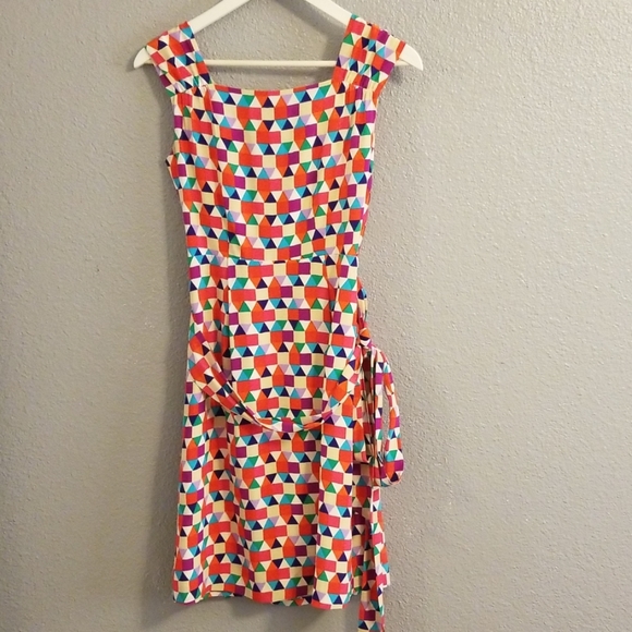 kate spade | Dresses | Kate Spade Geometric Wrap And Tie Dress Sz 2 ...